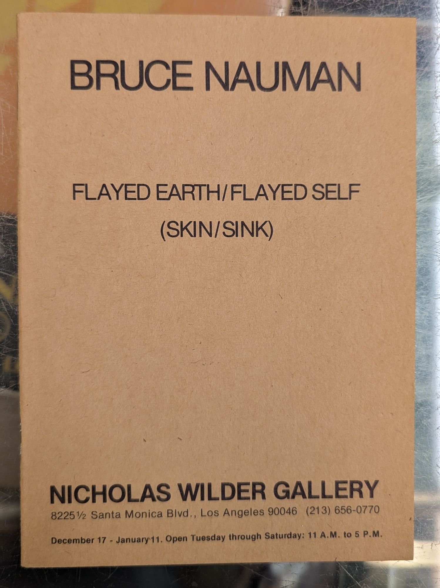 Bruce Naumann: Flayed Earth/Flayed Self Skin/Sink | Bruce Naumann